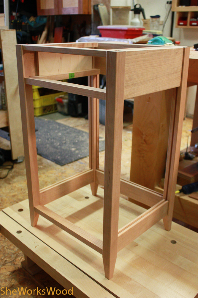 Frame drawer web installed (1 of 1) – She Works Wood & Leather