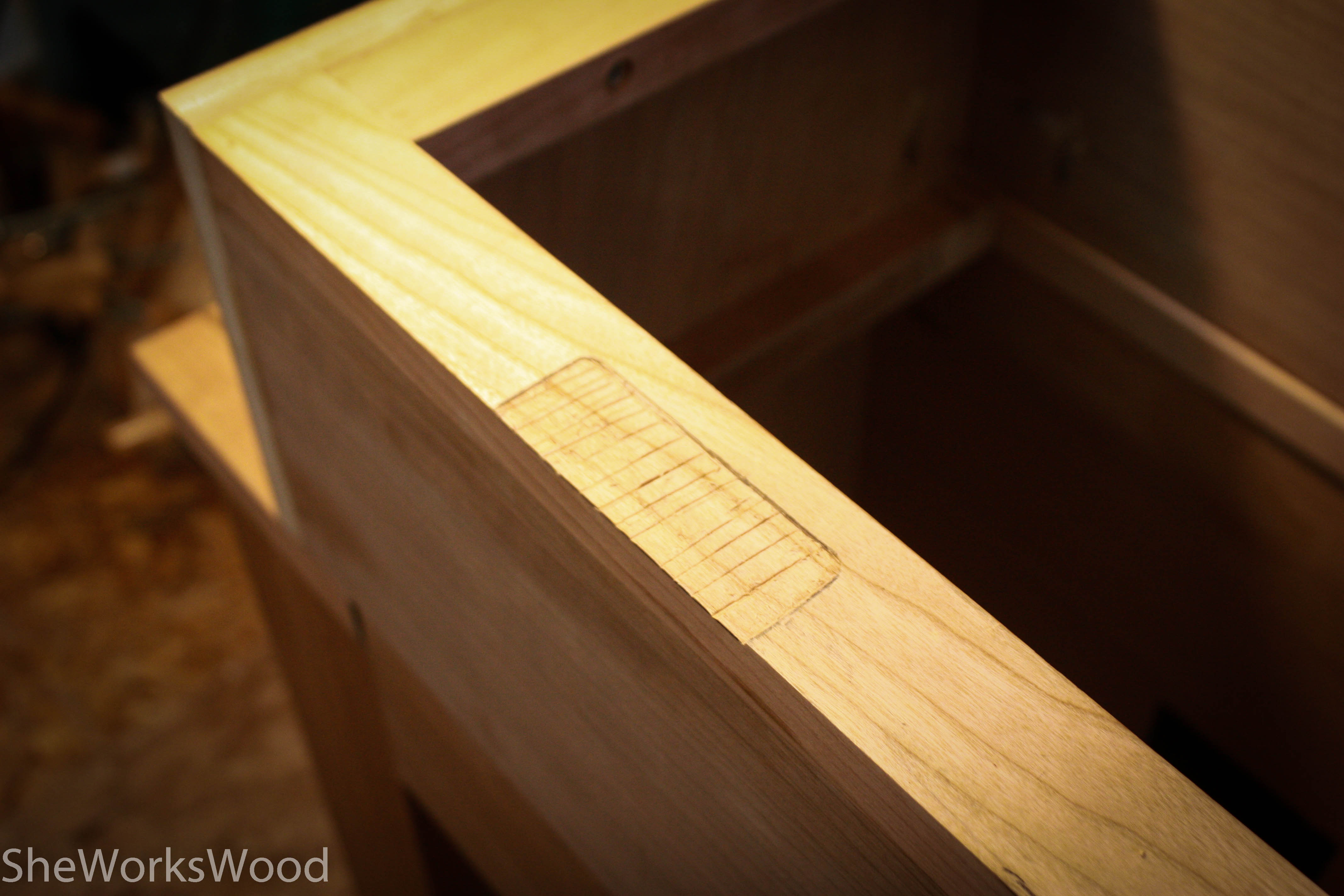 False fronts on and second lid cut